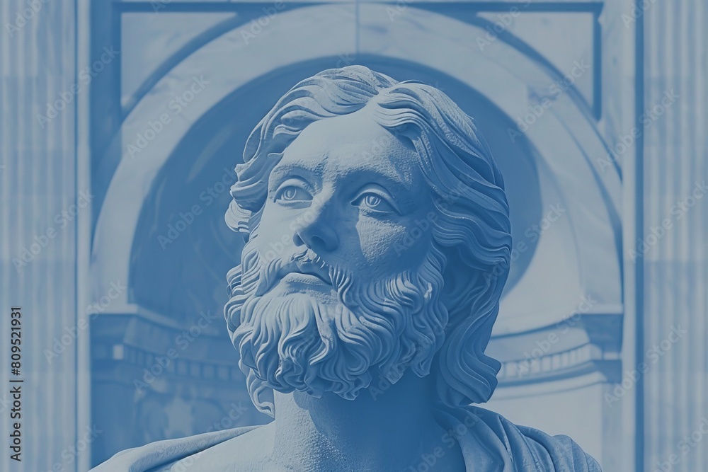 Abstract classic stoic ancient greek, roman sculpture. Portraying a ...