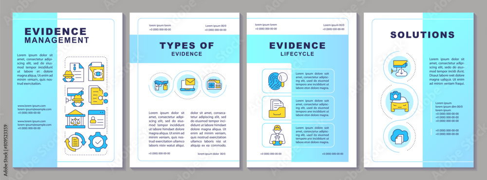 Evidence management brochure template. Digital forensics. Leaflet ...