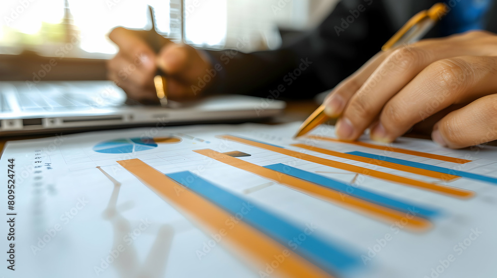 Photo realistic as Data Analyst Reviewing Performance Metrics concept ...