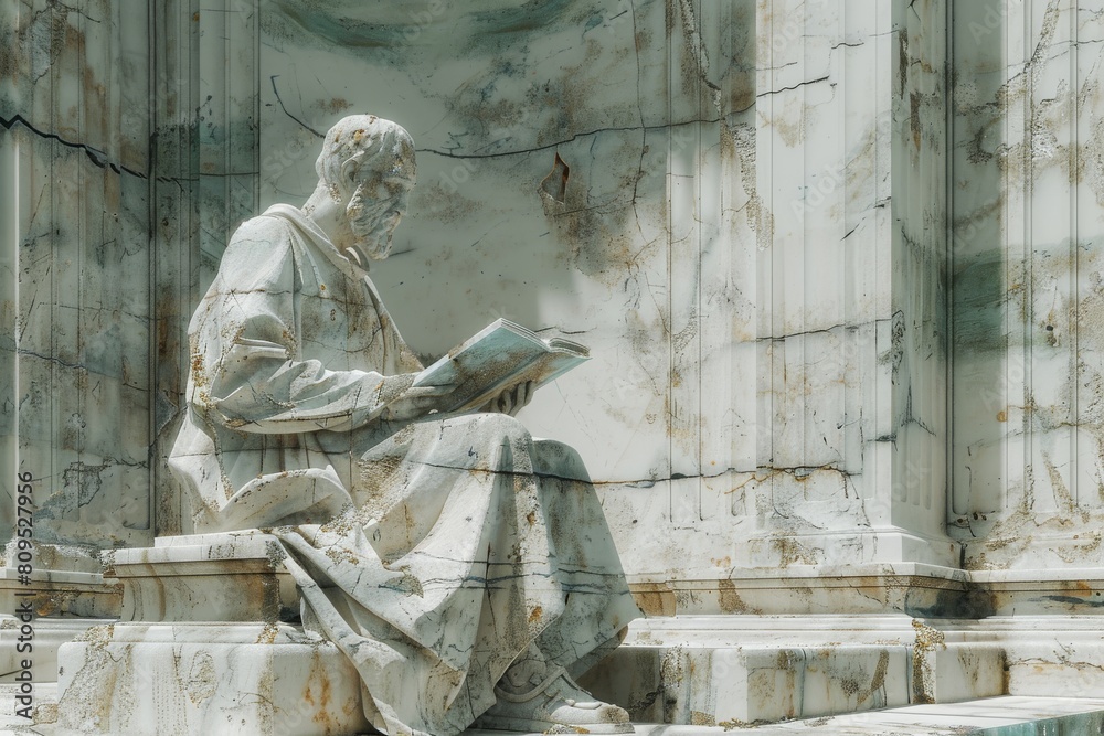 Abstract classic stoic ancient greek, roman sculpture. Portraying a ...