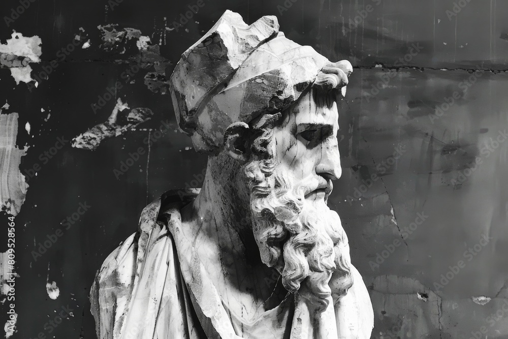 Abstract classic stoic ancient greek, roman sculpture. Portraying a ...