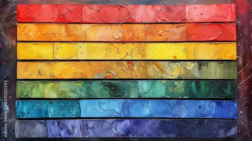 Rainbow, children's illustration, cute watercolor, acrylic, strong ...