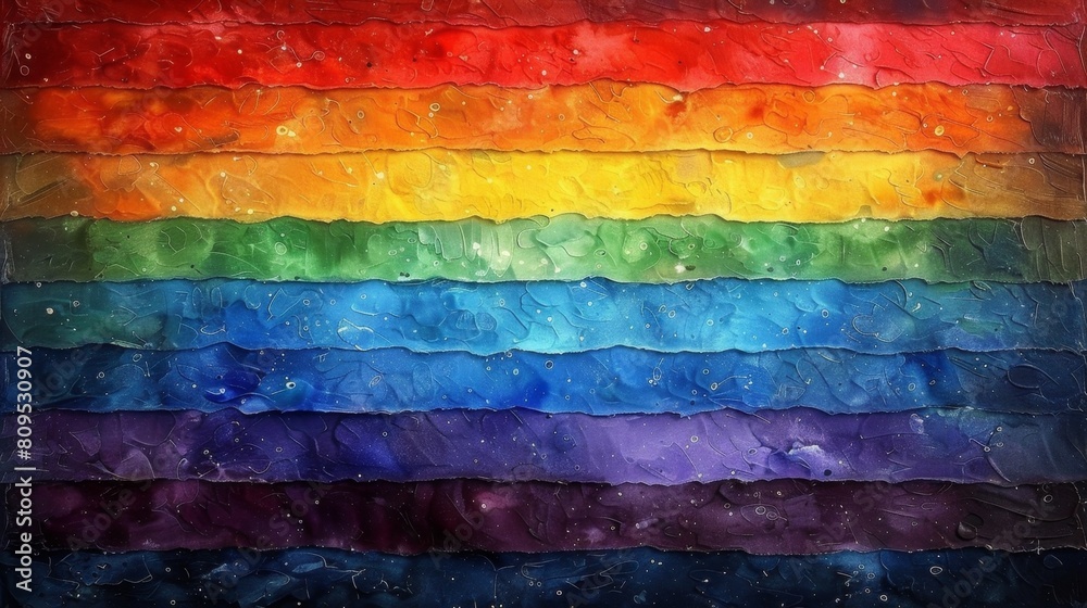 Rainbow, children's illustration, cute watercolor, acrylic, strong ...