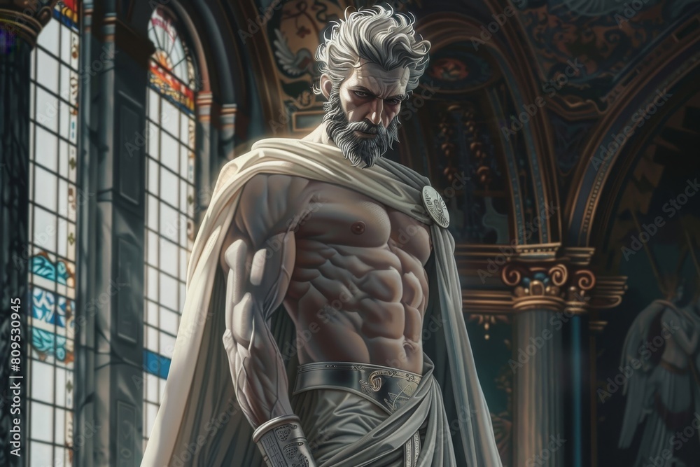 Abstract classic stoic ancient greek, roman sculpture. Portraying a ...