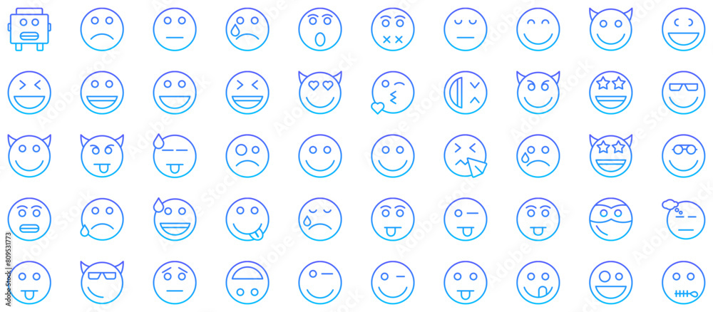 Smiley Face Emoji Smiley Line Gradient Icon pictogram symbol visual ...