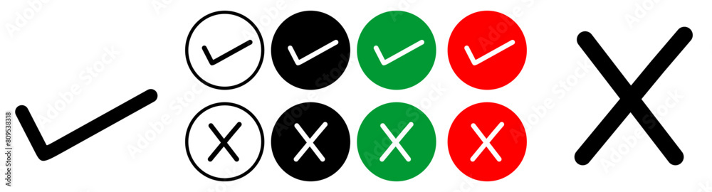 Check vector icon set. checkmark vector icon. accept, verify or done check mark sign. right ...