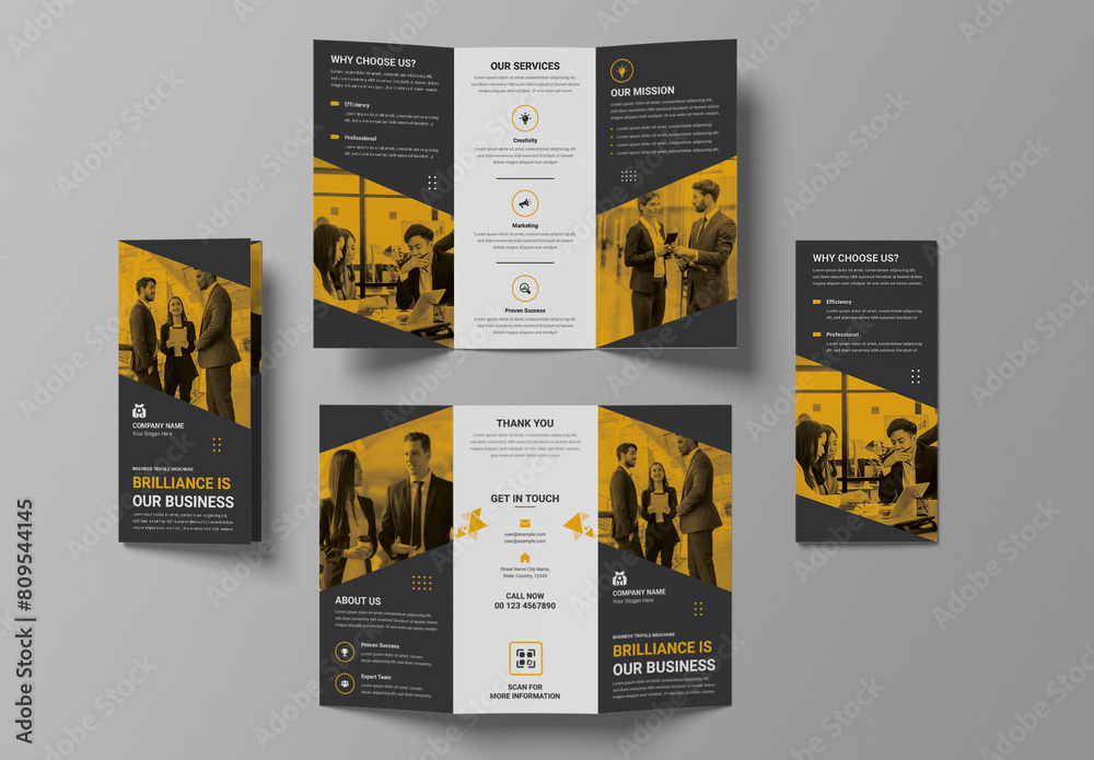 Corporate Trifold Brochure Design Layout Stock Template | Adobe Stock