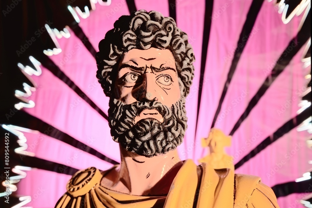Abstract classic stoic ancient greek, roman sculpture. Portraying a ...