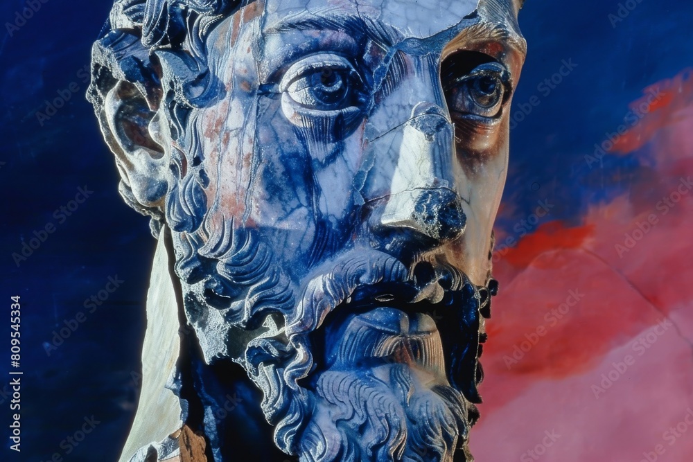 Abstract classic stoic ancient greek, roman sculpture. Portraying a ...