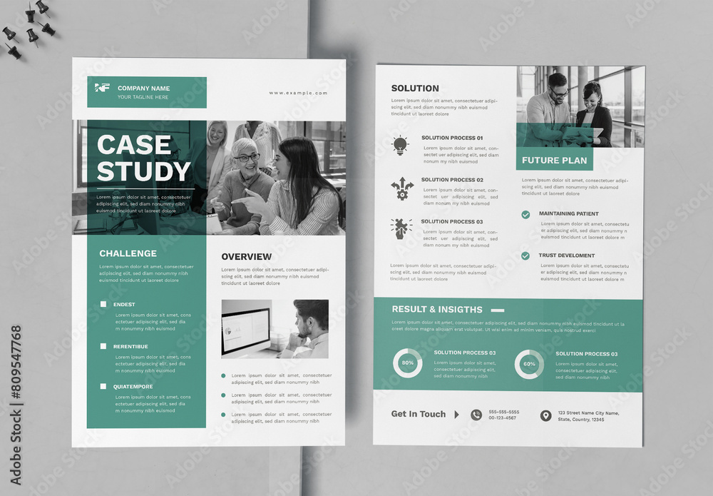 Case Study Design Template Layout With Creative Idea Stock Template ...