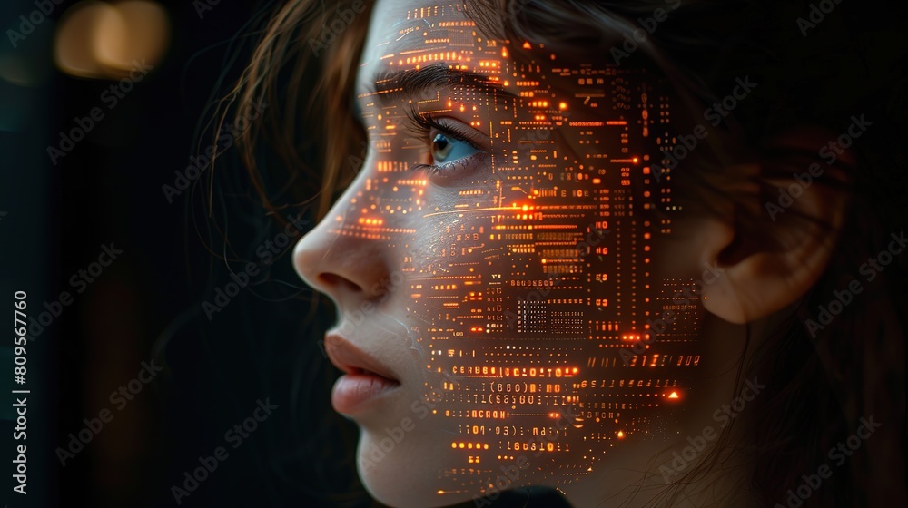 Futuristic high-definition digital fusion, clever integration of ...