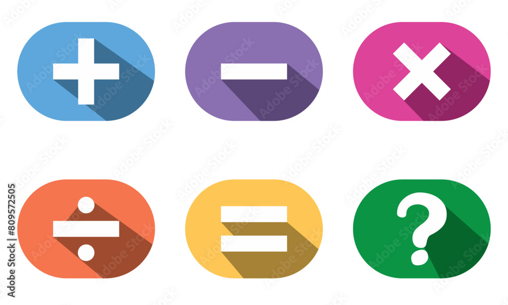 mathematical icon. math calculations addition, division, subtraction ...