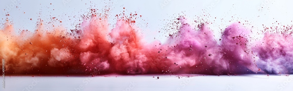 Colorful powder explosion splash, white background, abstract colorful ...