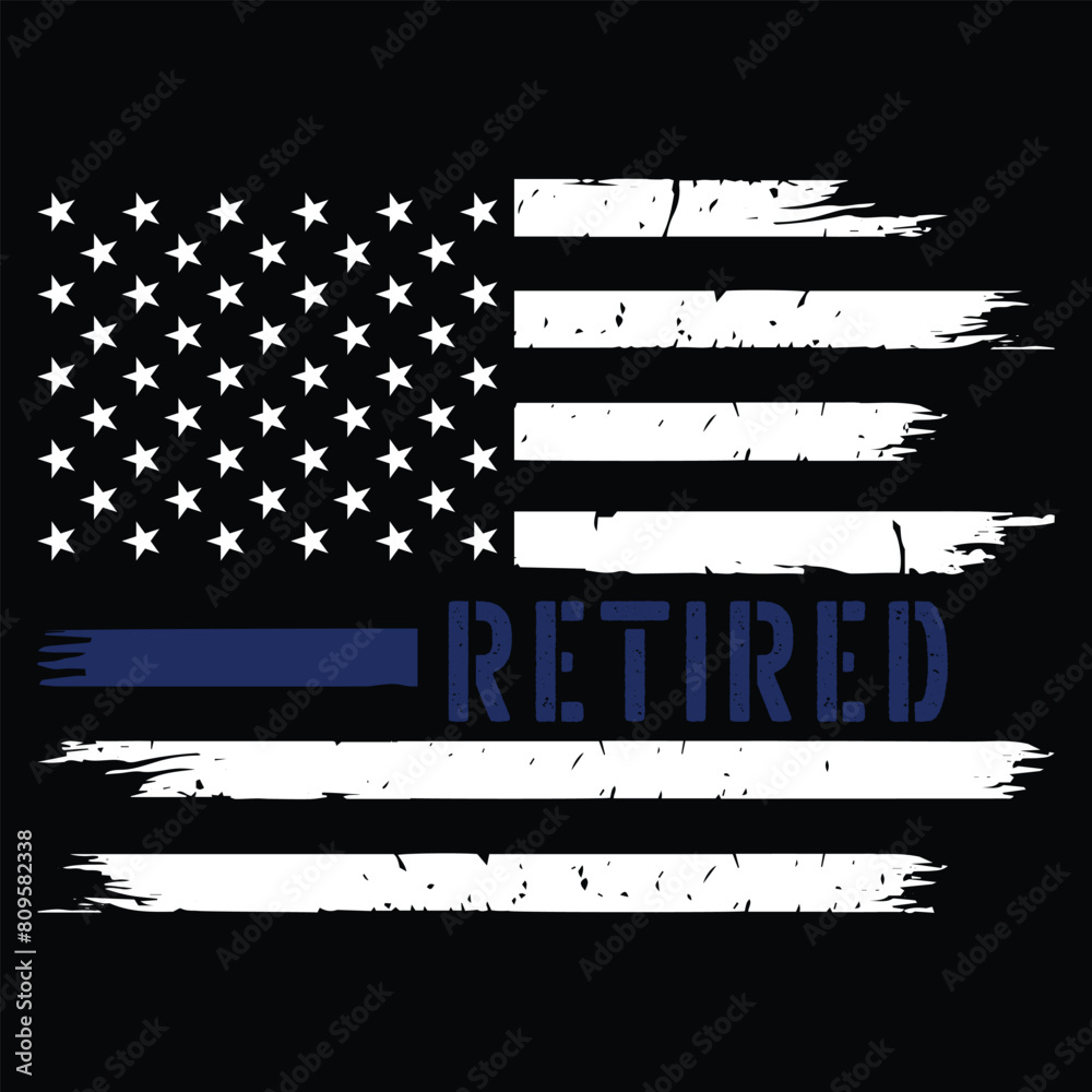 Police American Flag Shirt | Retired Police Officer Flag | Retired ...