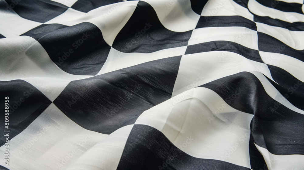 Trippy checkerboard, Waving racing finish flag black an white Stock ...