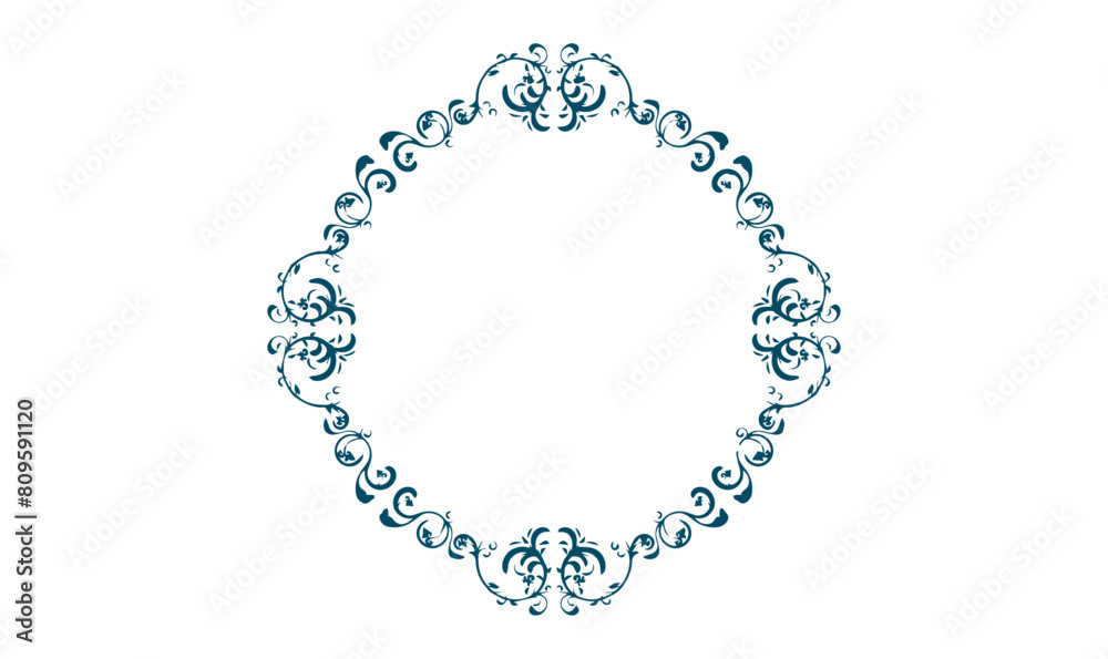 Blue mirror frame illustration, frame Oval, European Wind corner ...