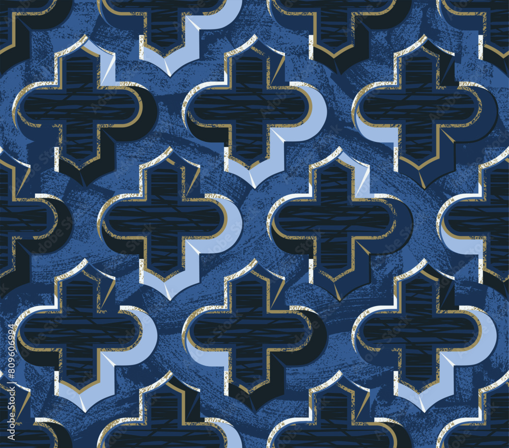 Damascus wallpaper. Arabian style pattern. Seamless vector background ...