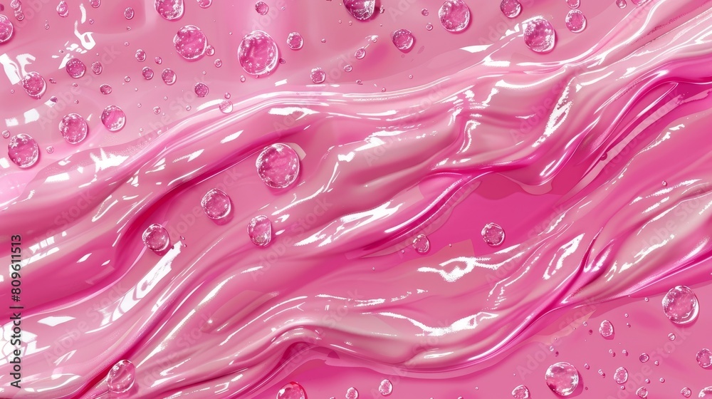 Realistic pink gel texture with air bubbles. Illustration of liquid ...