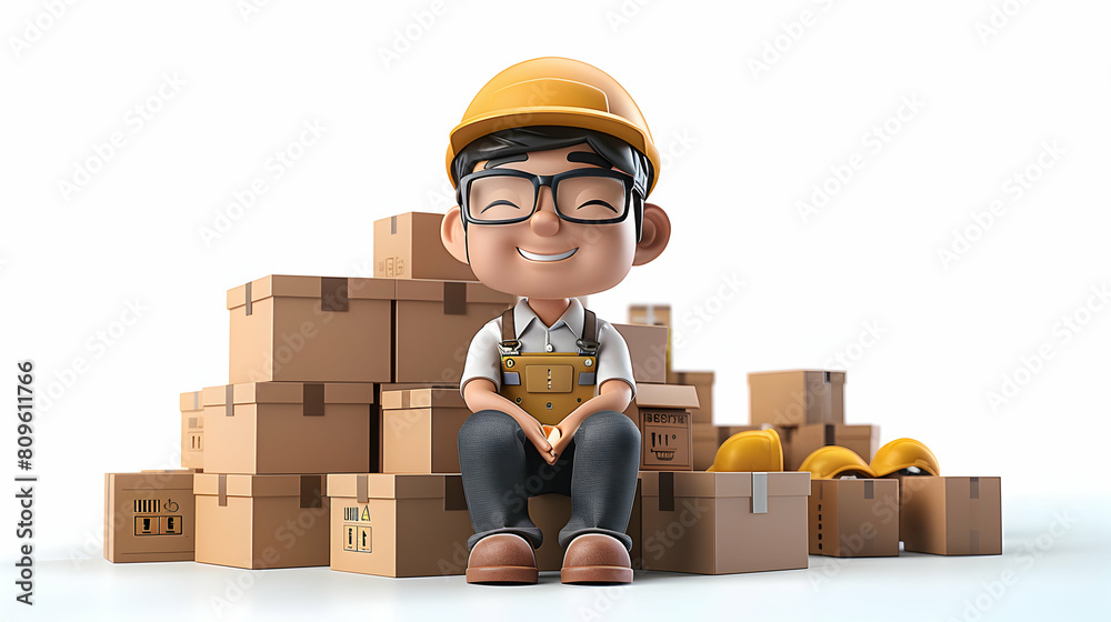 3D cute cartoon icon as Supply Chain Analyst Forecasting Demand concept ...