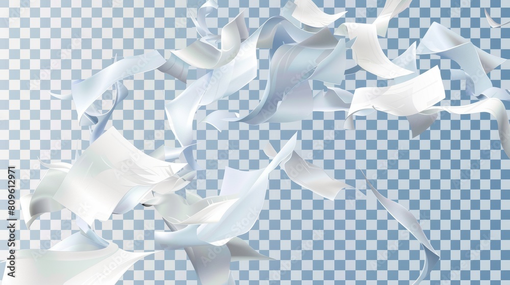 An isolated white paper sheet with a fly on it. Realistic office ...