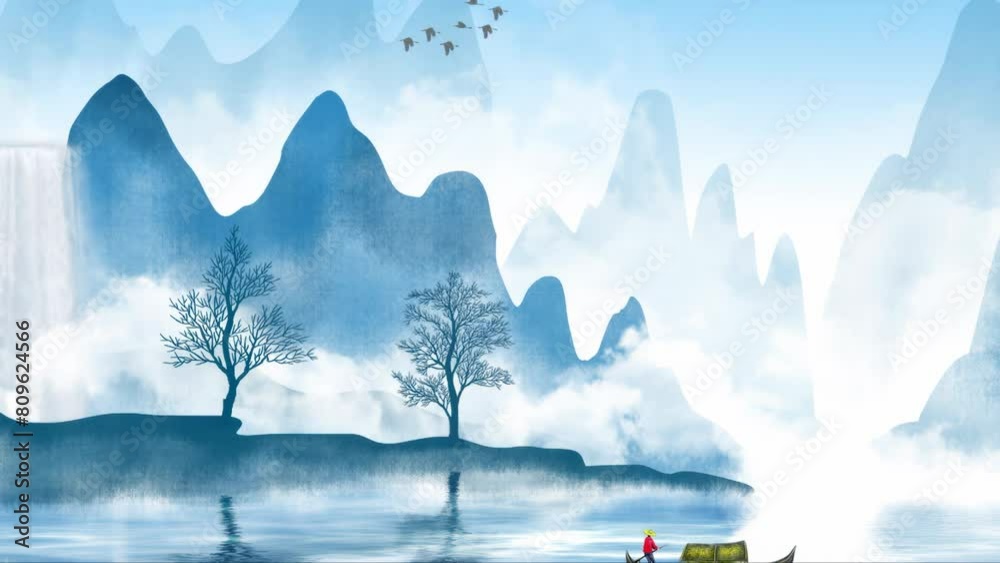 China's traditional Oriental Digital Art Animation, Chinese painting ...