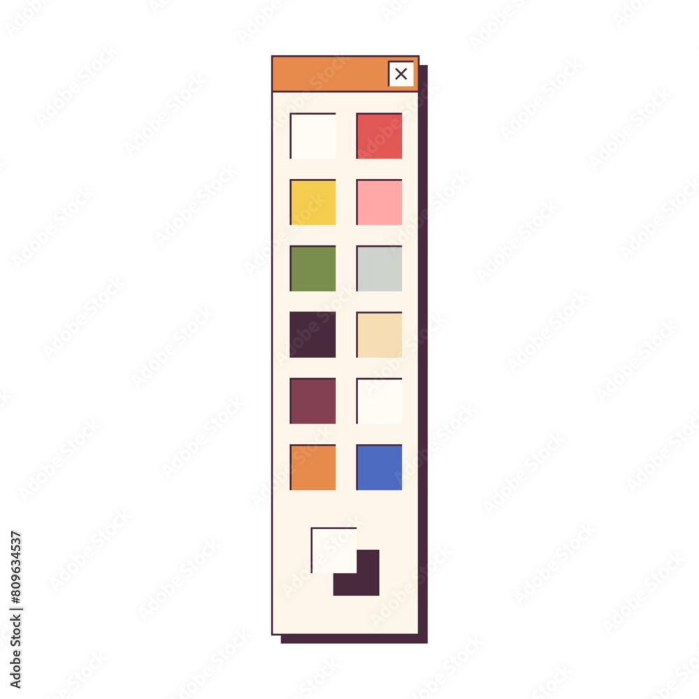 Retro style interface elements in aesthetic, old ui design window, 90s ...