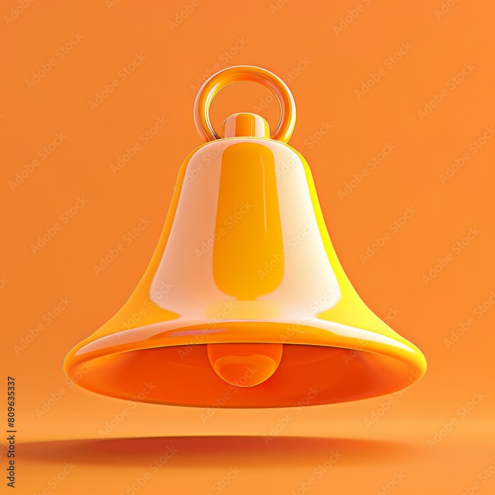 Loud Alarm Bell Icon Illustrate a 3D icon of a loud ringing alarm bell ...