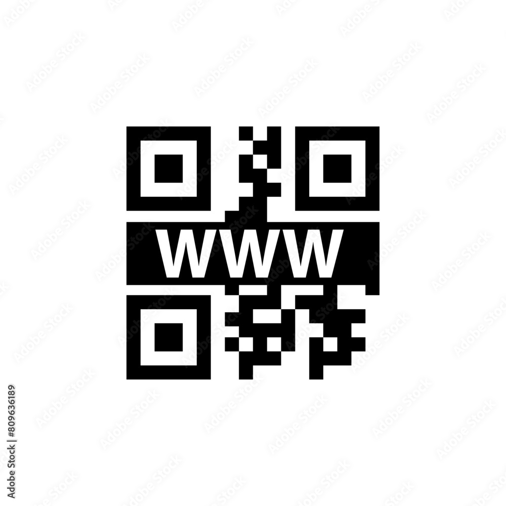 QR Code Link to Site flat vector icon. Simple solid symbol isolated on ...