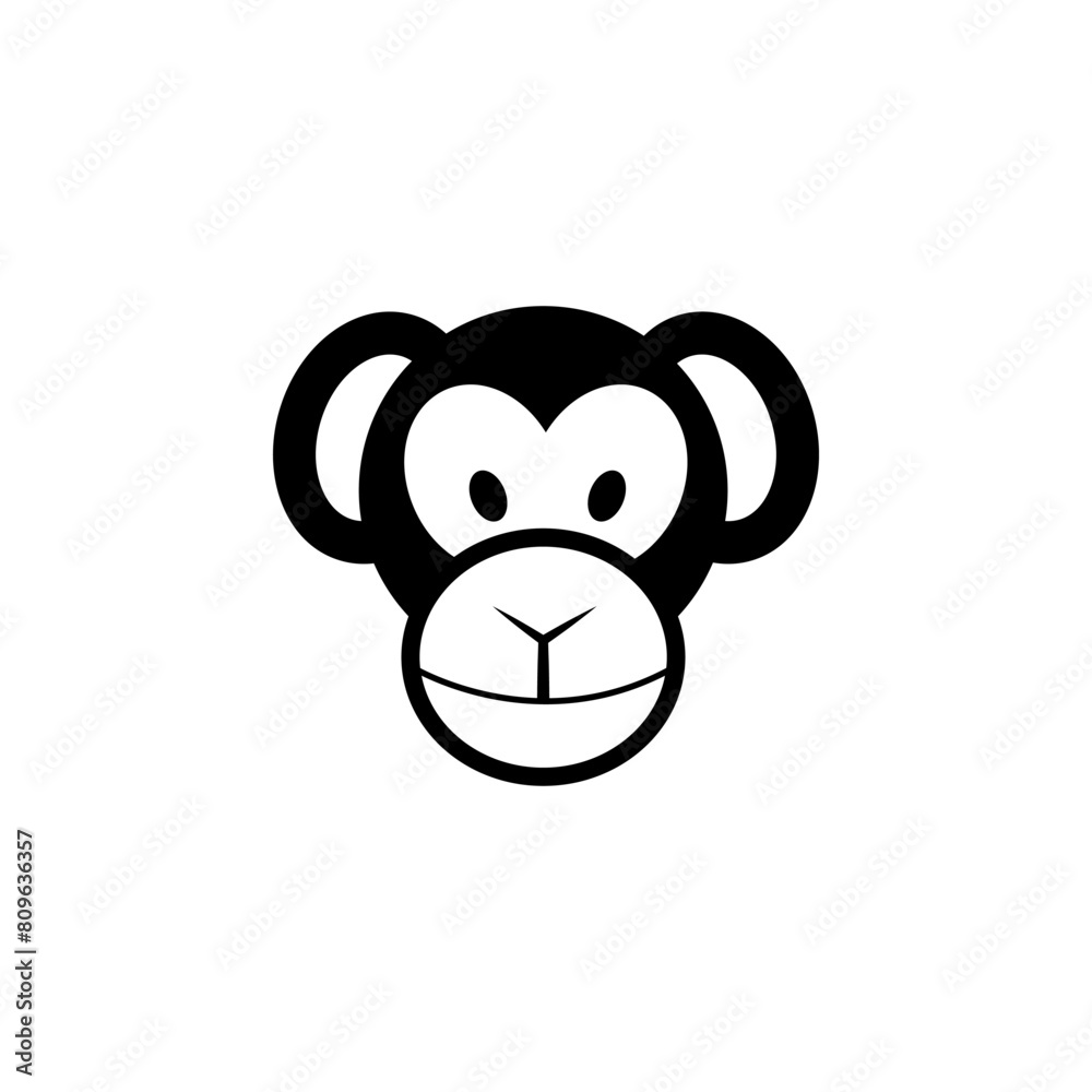Monkey Face flat vector icon. Simple solid symbol isolated on white ...