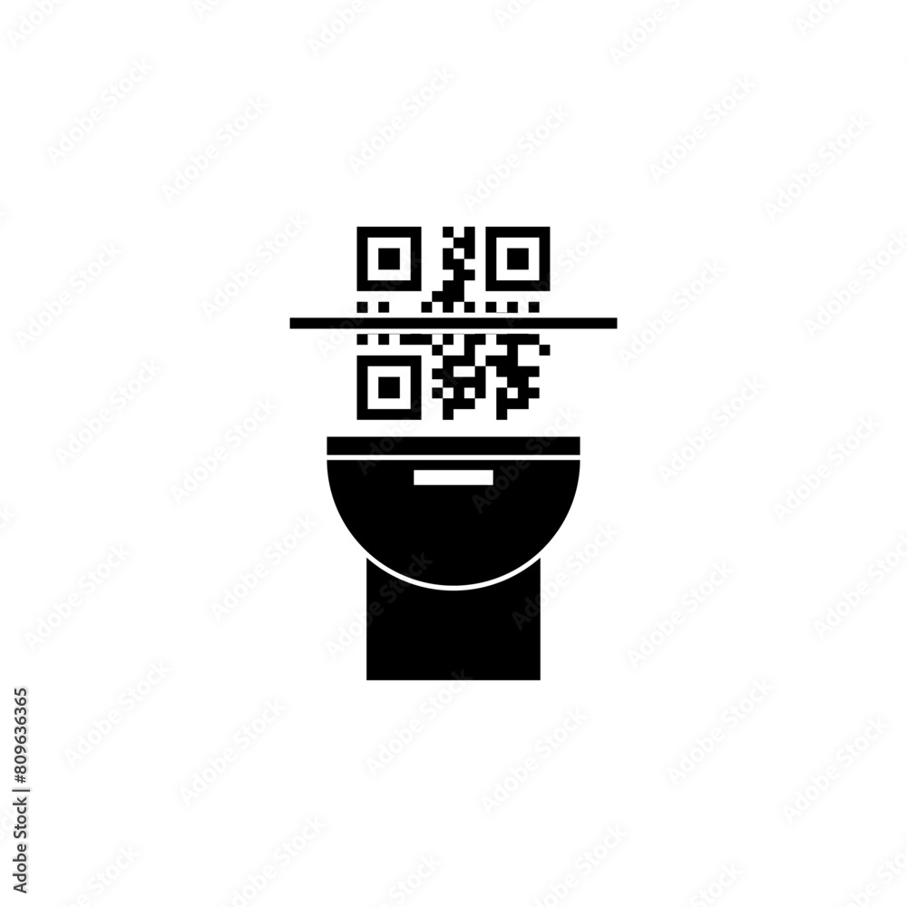 QR Code Scanner flat vector icon. Simple solid symbol isolated on white ...