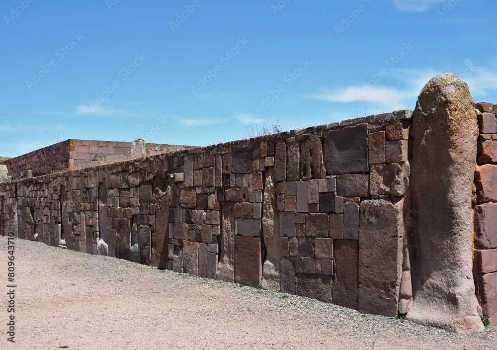 Archaeological site of Tiwanaku. Bolivia. Tiwanaku (or Tiahuanaco) is a ...