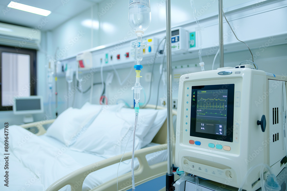 Saline water drops machine or medical instruments for infusion to blood ...