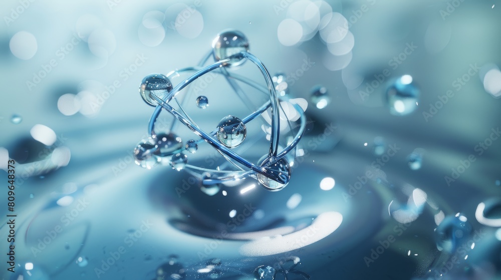 A captivating 3D animation of a single cosmetic atom, magnified to ...