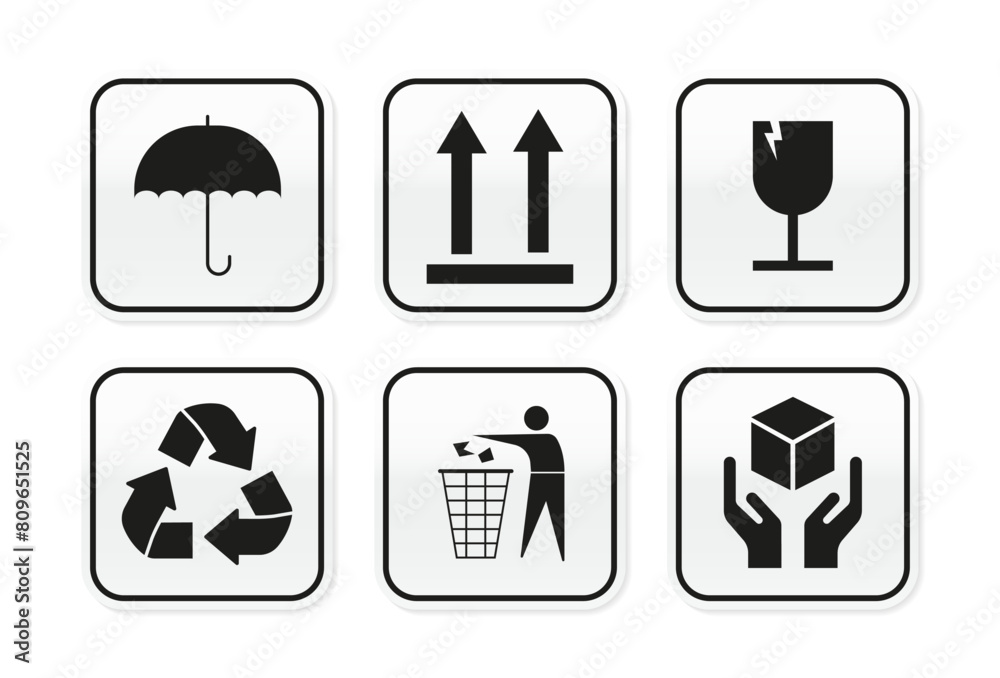 Shipping label template. Cargo sticker. Shipping and package handling ...