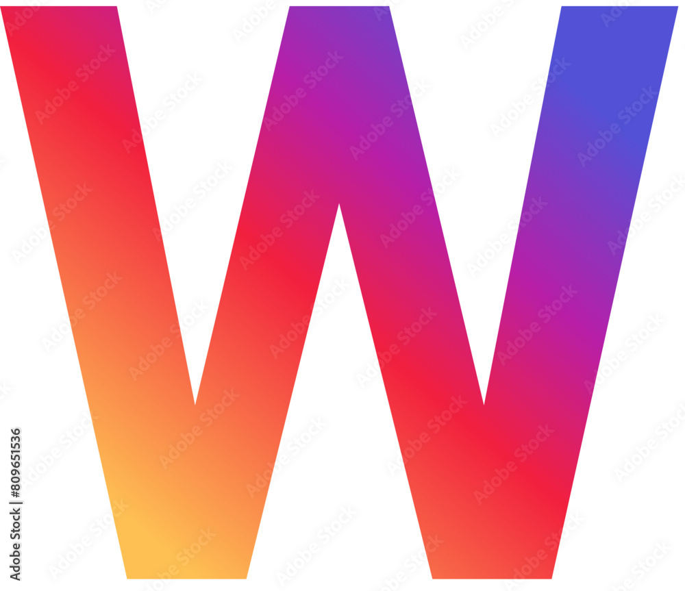 Instagram Alphabet Gradient Letter W Instagram Posts Typeface Gradient ...