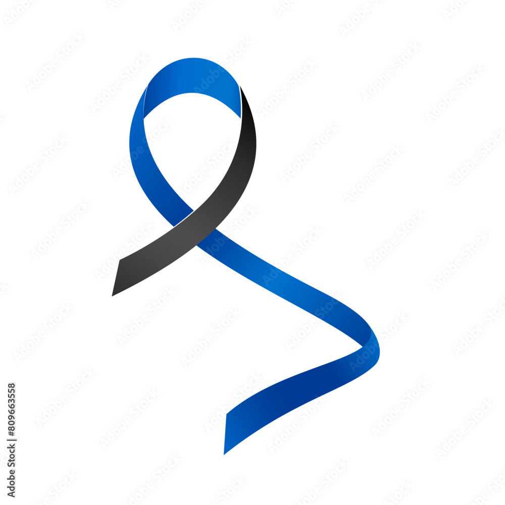 Blue and black ribbon awareness Ocular Melanoma, Police Officers Lost ...