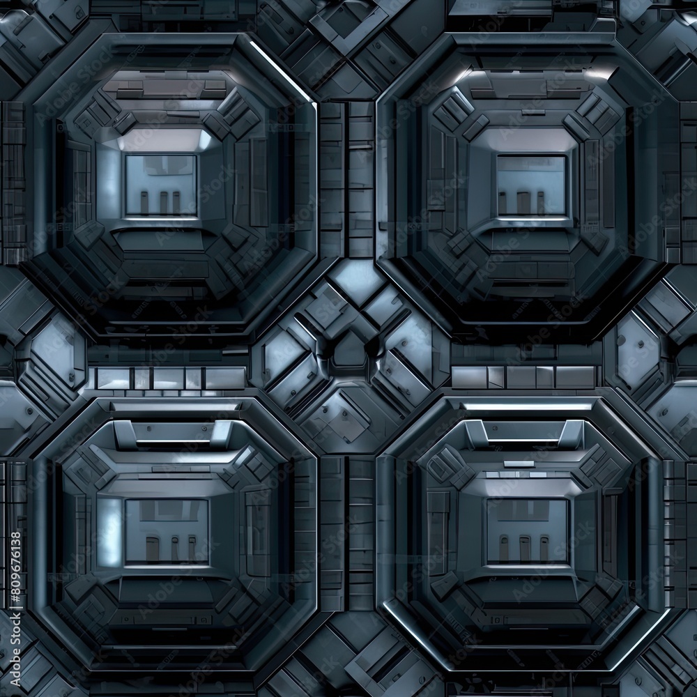 Spaceship hull texture pattern Seamless SciFi Panels. Stock ...