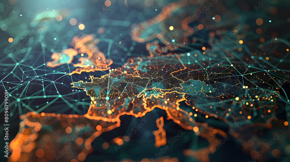 A map of a country highlighting areas where neural tech has been ...