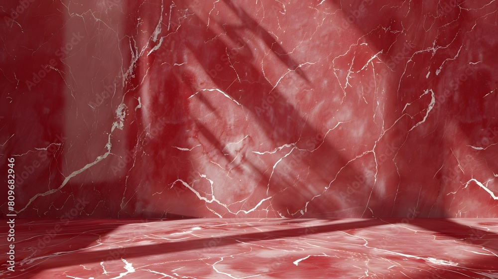 Red marble and white crack background with shadow and light effects ...