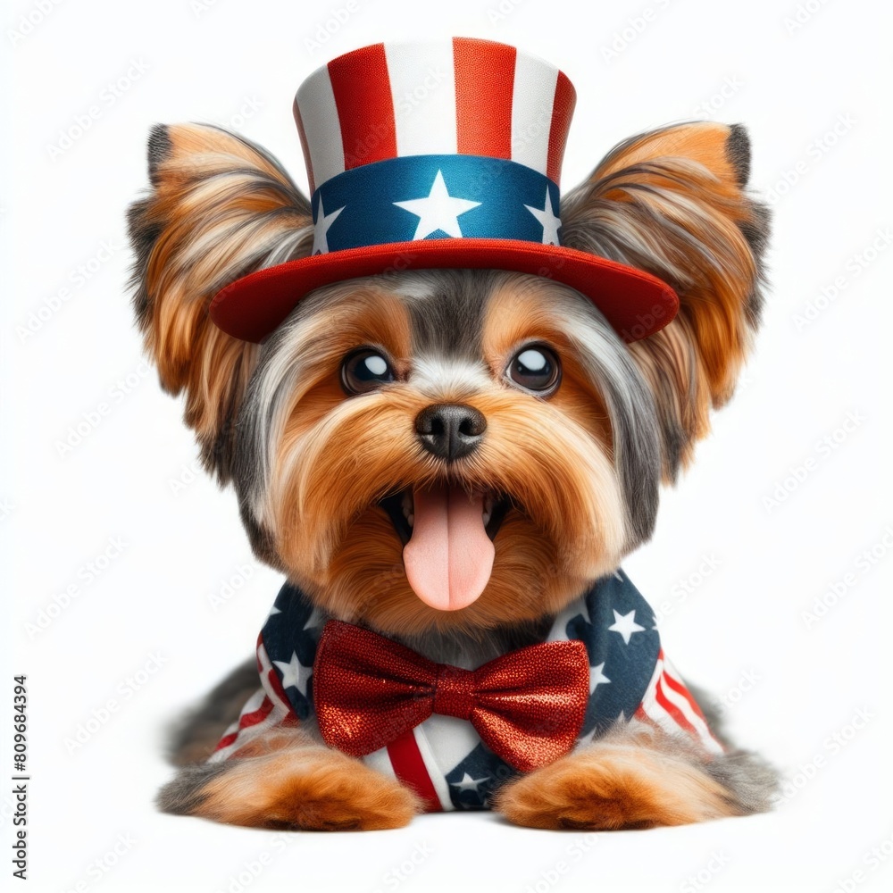 Yorkshire Terrier Dog 4th of July patriotic American flag For ...