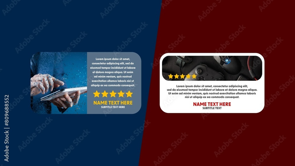 Rounded Testimonial Review Panels Stock Template | Adobe Stock