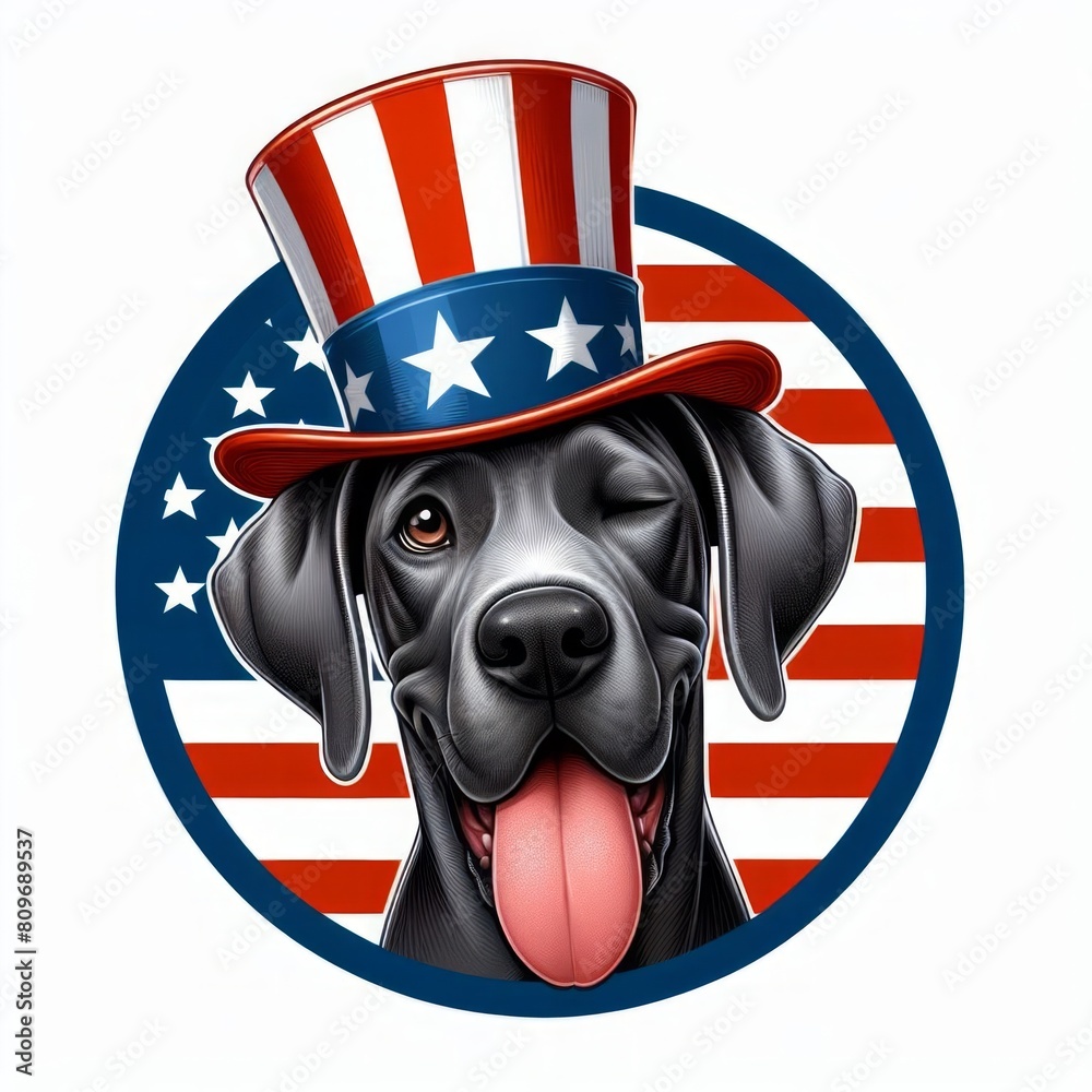 Great Dane Dog 4th of July patriotic American flag Independence day ...