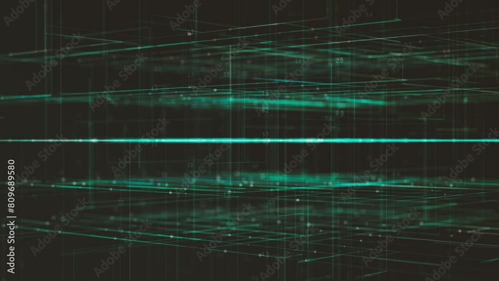 3d Grid Technology Background/ Animation of an abstract background with glowing hi-tech grid ...