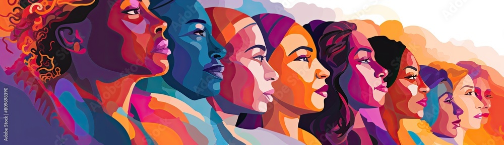 Multicultural Portrait: Painting Highlighting Women of Various Skin ...