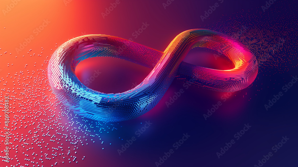 Pixel art infinity symbol on a retro background Stock Illustration ...