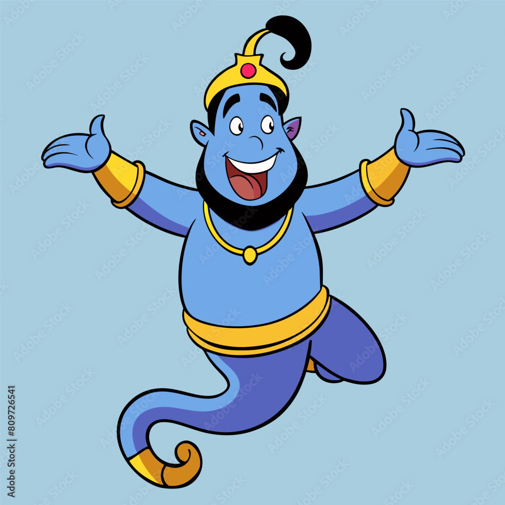 Cartoon Genie Illustration, Cartoon Art Stock Vector | Adobe Stock