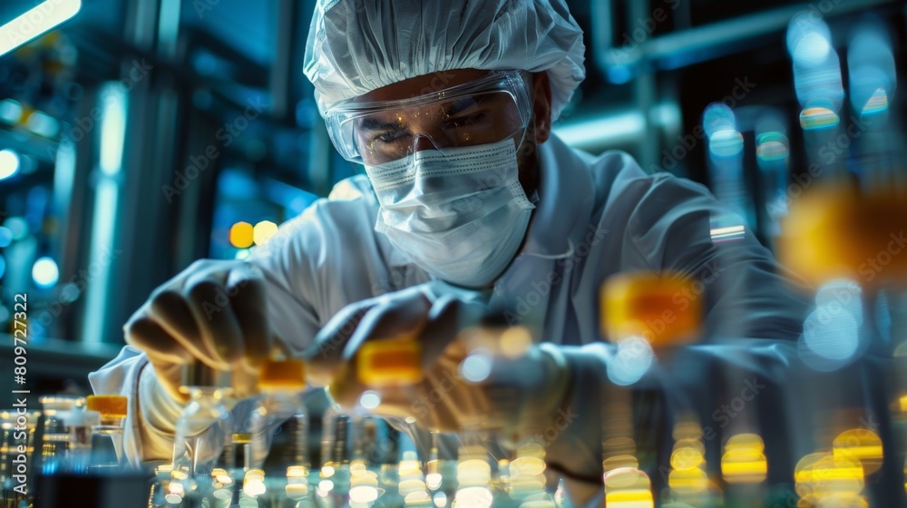 Ilustração do Stock: pharmaceutical scientist analyzing the efficiency ...