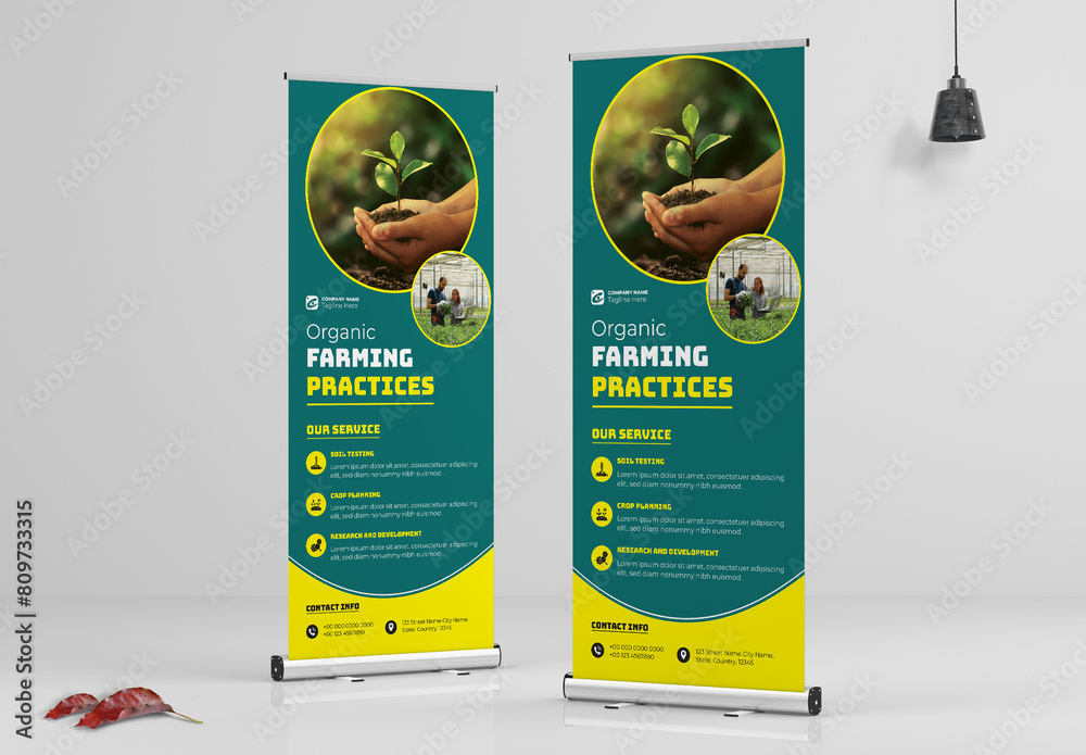 Agriculture Rollup Banner Layout Stock Template | Adobe Stock