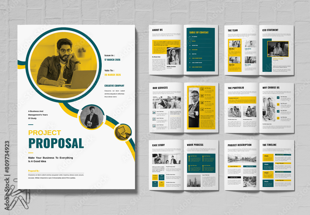 Project Proposal Template Design Layout Stock Template | Adobe Stock