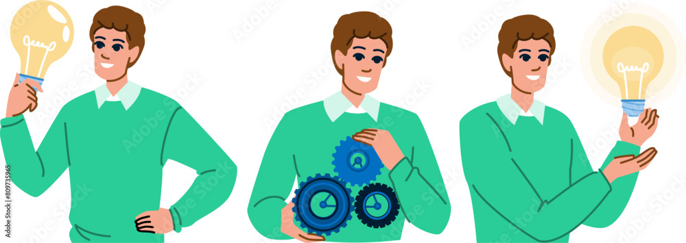 plan implementation vector. puzzle analysis, solution team, management ...